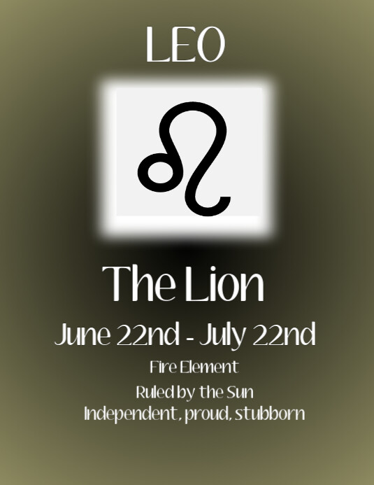 Leo Zodiac flyer Template | PosterMyWall