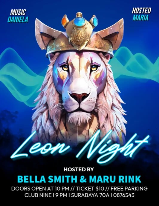 Plantilla de Leon Night Ads | PosterMyWall