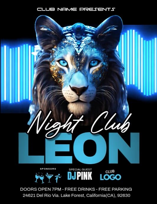 Plantilla de Leon Night Club | PosterMyWall