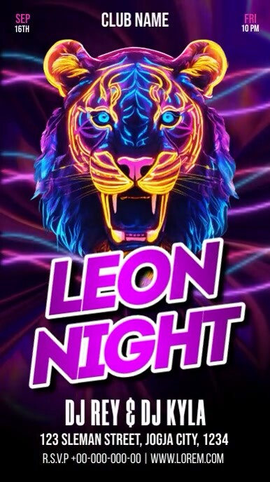 Leon Night Club Template | PosterMyWall