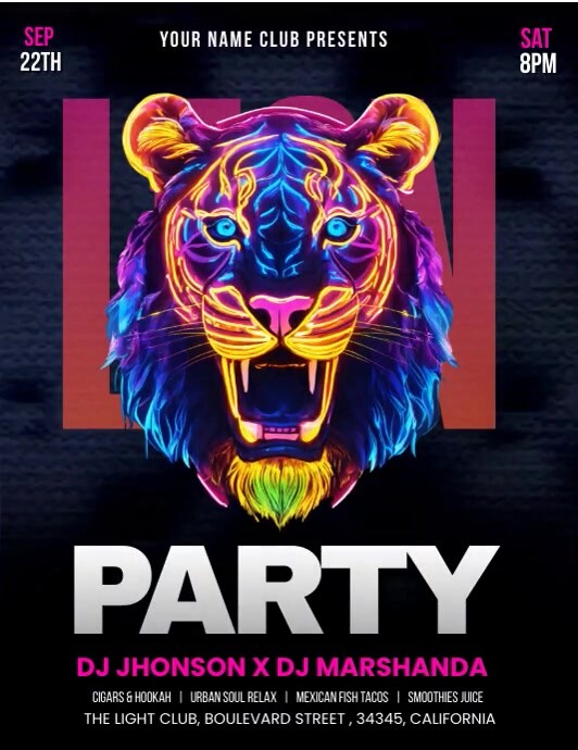Plantilla de Leon Night Party | PosterMyWall