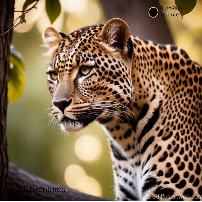 Copy of Leopard on a tree | PosterMyWall