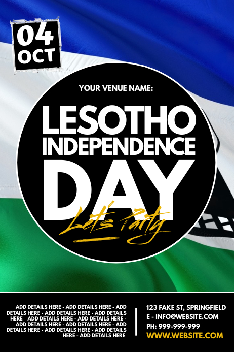 Copy of Lesotho Independence Day Poster | PosterMyWall