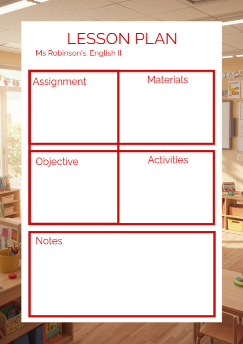 Plantilla de Lesson plan | PosterMyWall