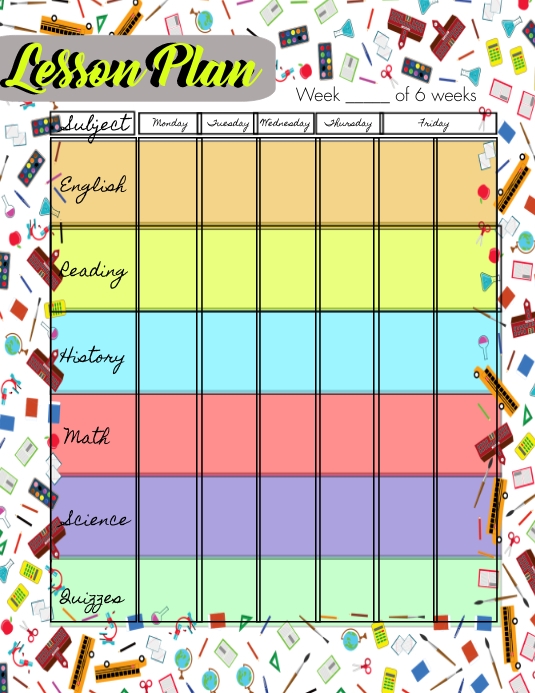 Lesson plan Template | PosterMyWall