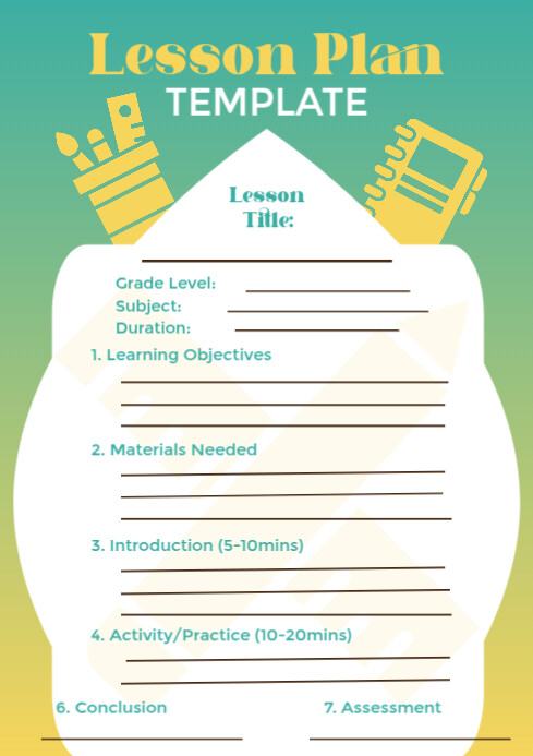 Lesson Plan Template | PosterMyWall
