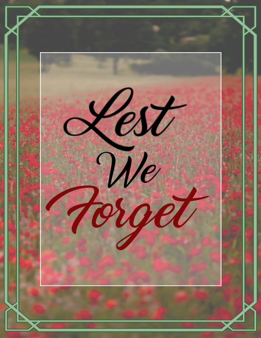 Lest We Forget Template | PosterMyWall