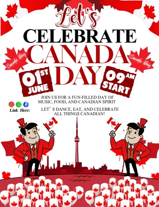 Let's Celebrate Canada Day Template | PosterMyWall
