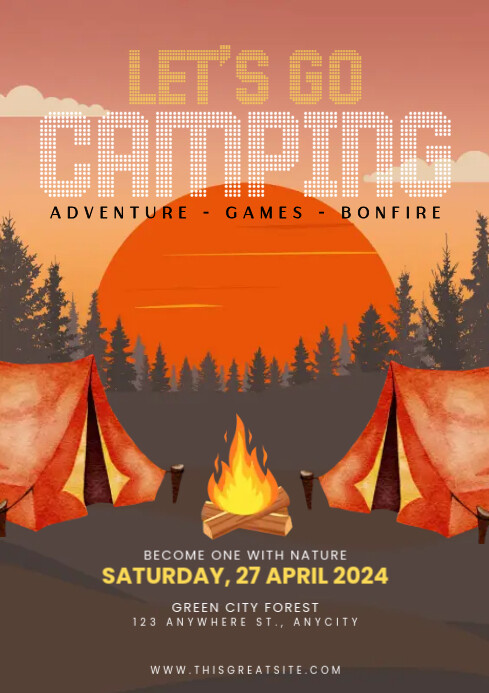 Let's go Camping Template | PosterMyWall