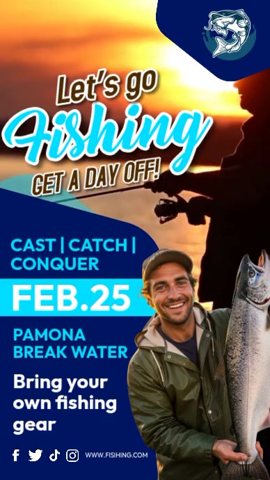 Let's Go Fishing Template | PosterMyWall