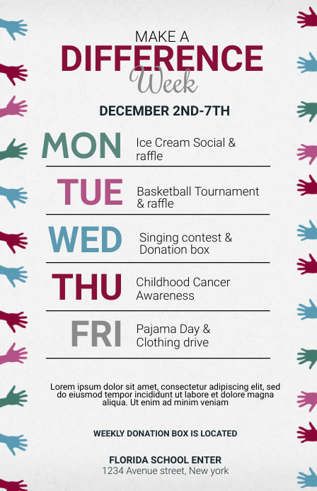 Let's Make A Difference Week Flyer Template | PosterMyWall