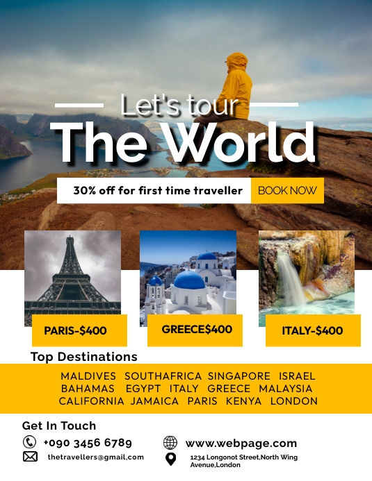LET'S TOUR THE WORLD BANNER Template | PosterMyWall