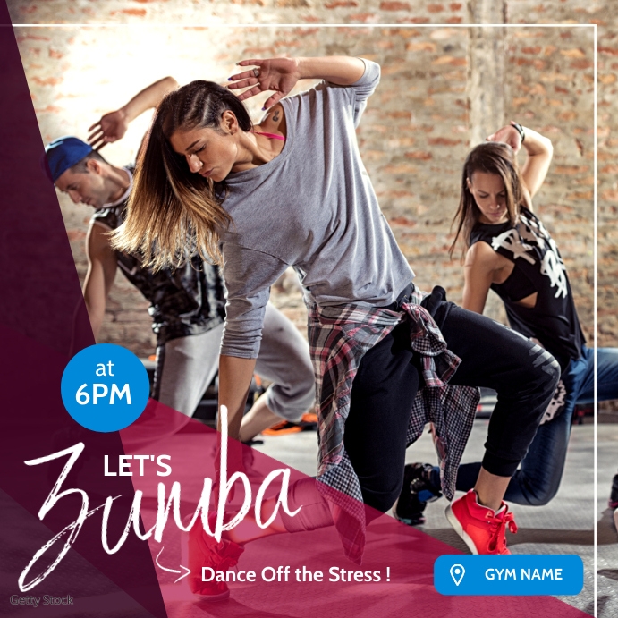 let's zumba advertisement template design | PosterMyWall
