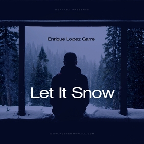 Winter Snow Snowflake Simple CD Cover Music Template | PosterMyWall