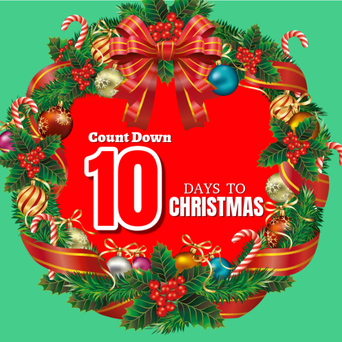 Plantilla de Let The Christmas Count Begin 10 Days To Christmas ...