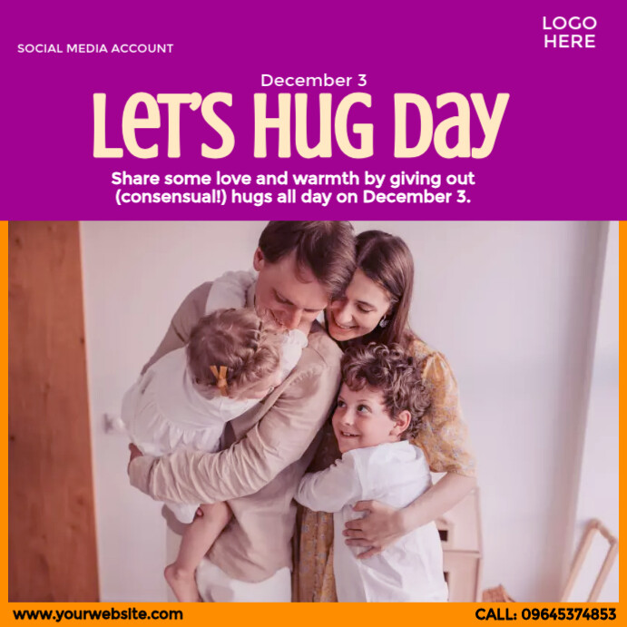 lets hug day Template | PosterMyWall
