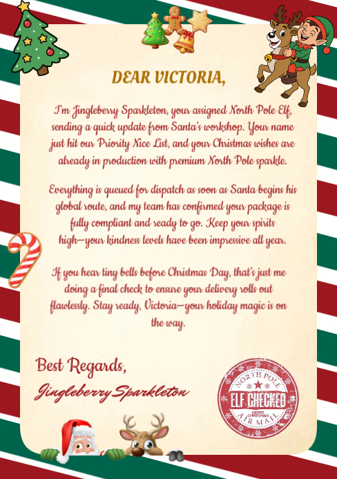 Letter from Elf Template | PosterMyWall