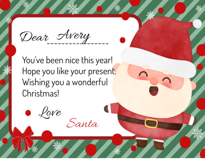 Letter From Santa Letter Template | PosterMyWall