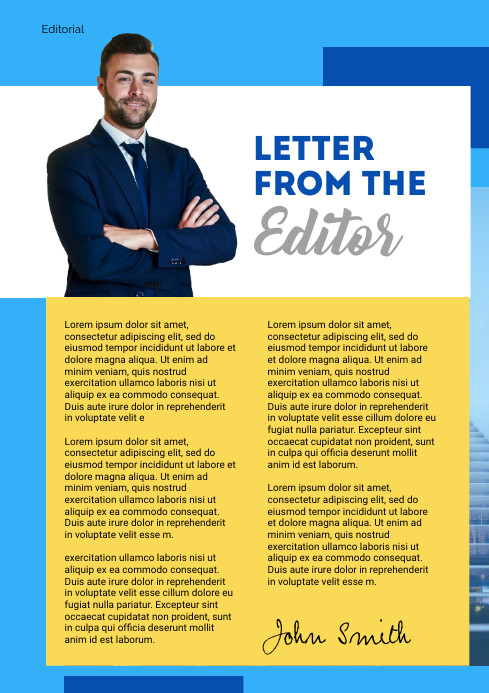 Copy of Letter from the editor page layout | PosterMyWall
