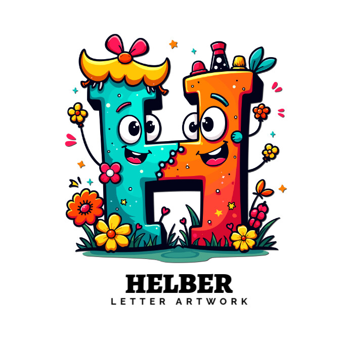 Plantilla de Letter H cartoon artwork logo | PosterMyWall