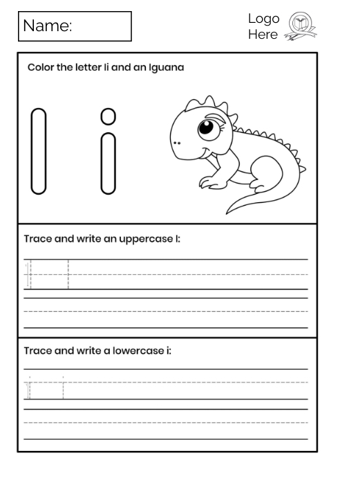 Copy of Letter I Tracing Practice with Coloring | PosterMyWall