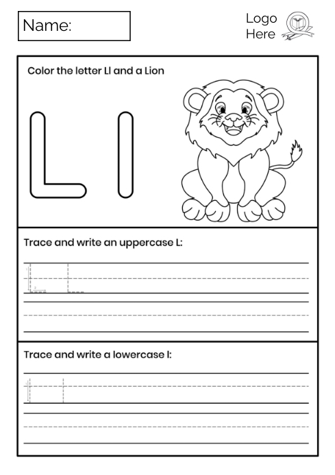 Copy of Letter L Tracing Practice with Coloring | PosterMyWall