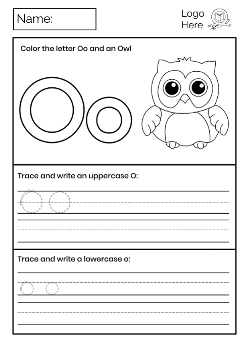Copy of Letter O Tracing Practice with Coloring | PosterMyWall