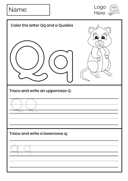 Copy of Letter Q Tracing Practice with Coloring | PosterMyWall
