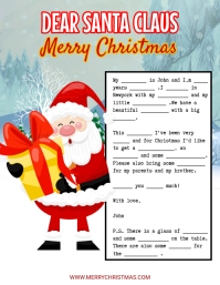 Christmas letter to santa flyer Template | PosterMyWall