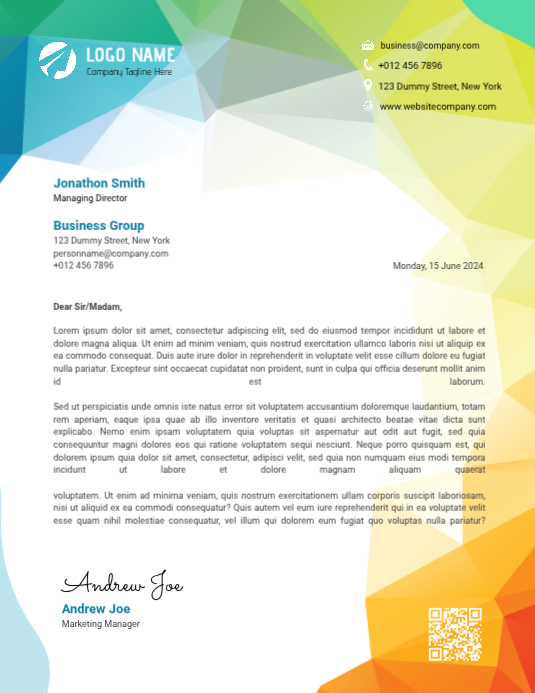 Letterhead template | PosterMyWall