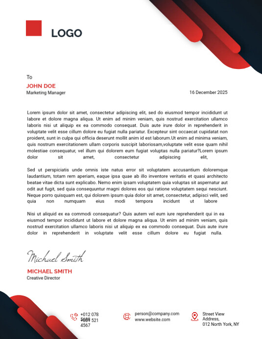 Letterhead Template | PosterMyWall