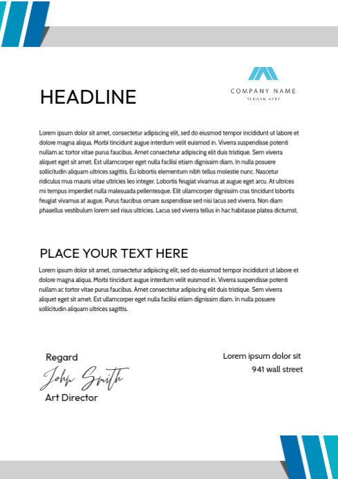 Letters Head Blue Design Template | PosterMyWall