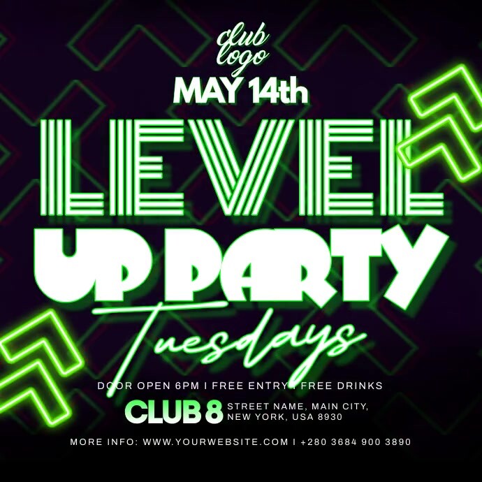 Level Up Party Template | PosterMyWall