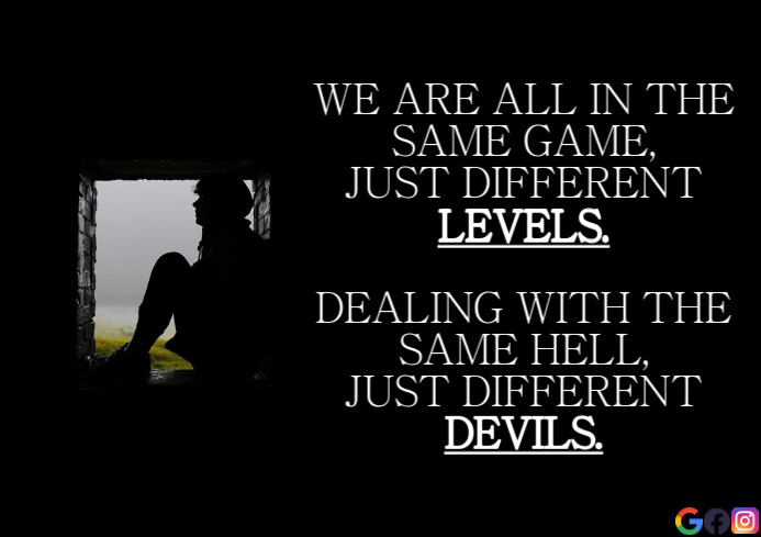 Plantilla de LEVELS AND DEVILS QUOTE TEMPLATE | PosterMyWall