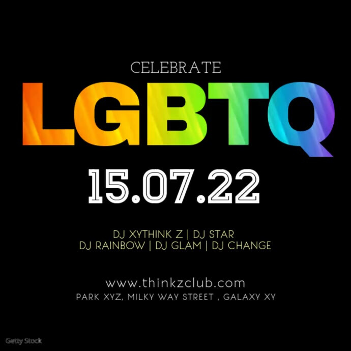 LGBTQ rainbow video Pride Party Event Festival Template | PosterMyWall