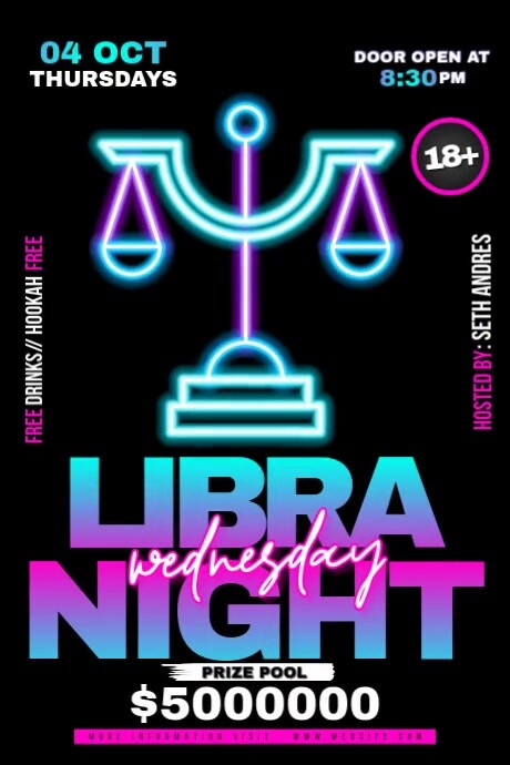 Libra Night Party Template | PosterMyWall