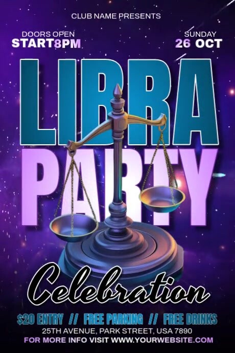 Libra Party Ads Template | PosterMyWall