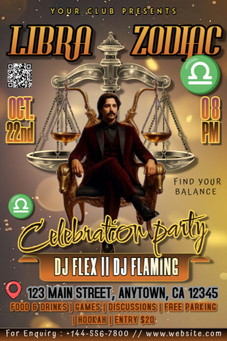 Libra zodiac party Template | PosterMyWall