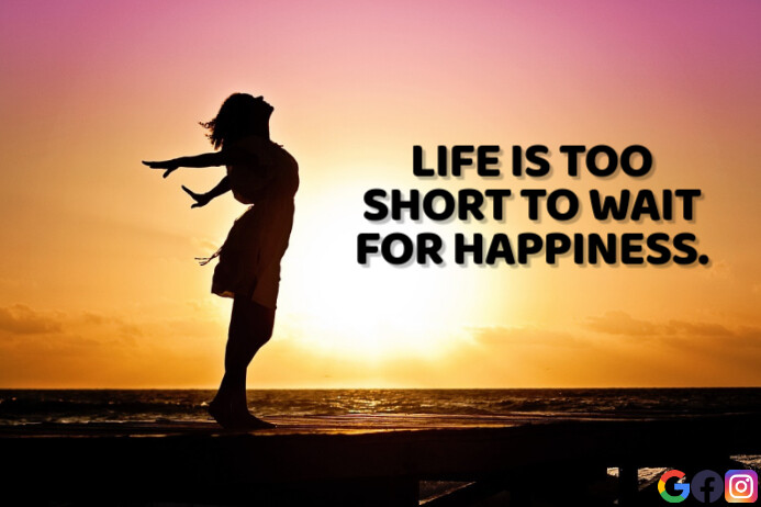 Plantilla de LIFE AND HAPPNESS QUOTE TEMPLATE | PosterMyWall