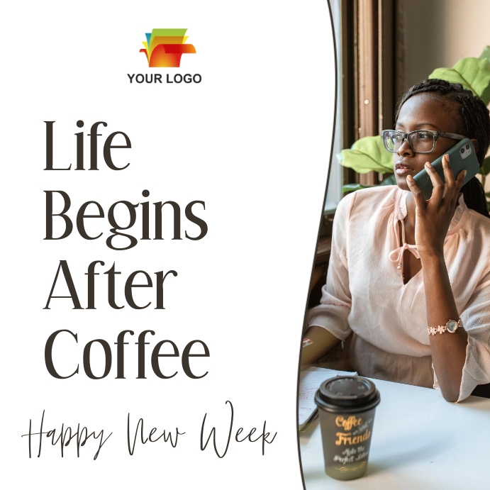 Life begins after coffee funny work flyer Template | PosterMyWall