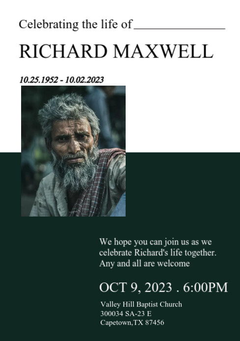 life celebration flyer template | PosterMyWall