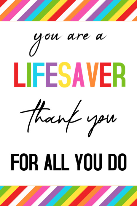 LIFESAVER CANDY TAG, Lifesaver Tag Template | PosterMyWall