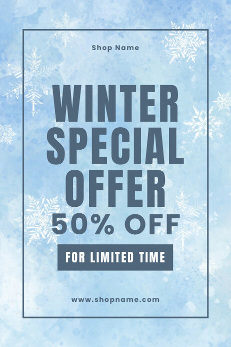 Light Blue Bold Winter Special Offer Poster Template | PosterMyWall