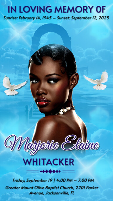 Light Blue Clouds Funeral Program Template: Obituary Template ...