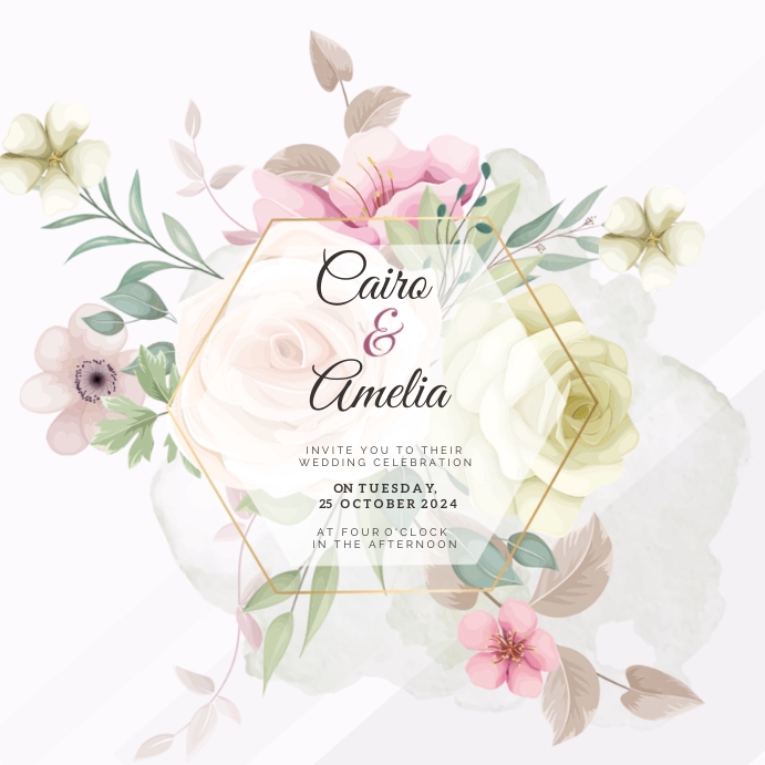Light Floral Wedding Ads Template | PosterMyWall
