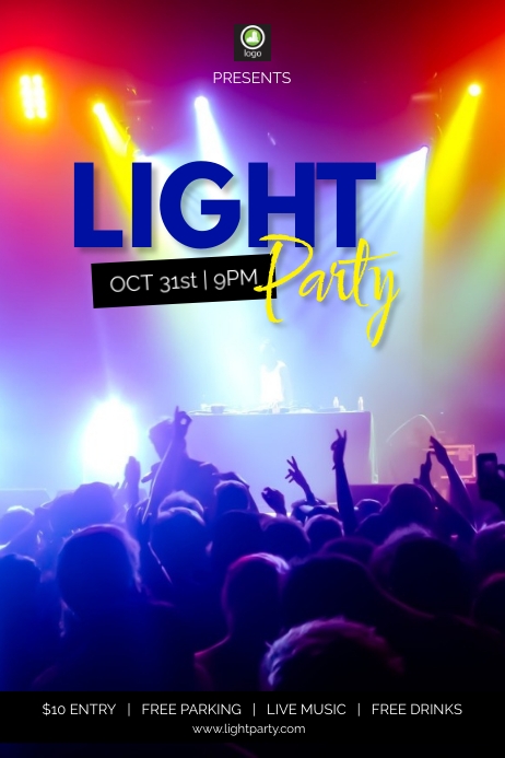 Light Party Poster Template | PosterMyWall