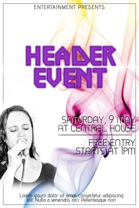 light white concert event band singer flyer template | PosterMyWall