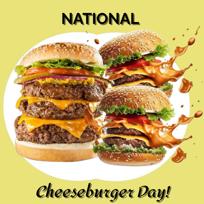 Light yellow background of national cheesebur Template | PosterMyWall