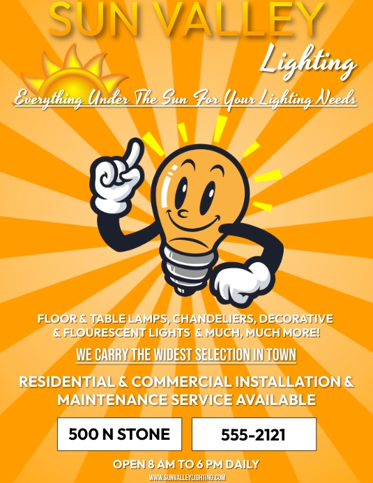 LIGHTING BUSINESS (WHITE FONTS) Template | PosterMyWall