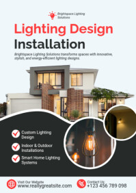 White Professional Lighting Design & Installation Services Poster ...